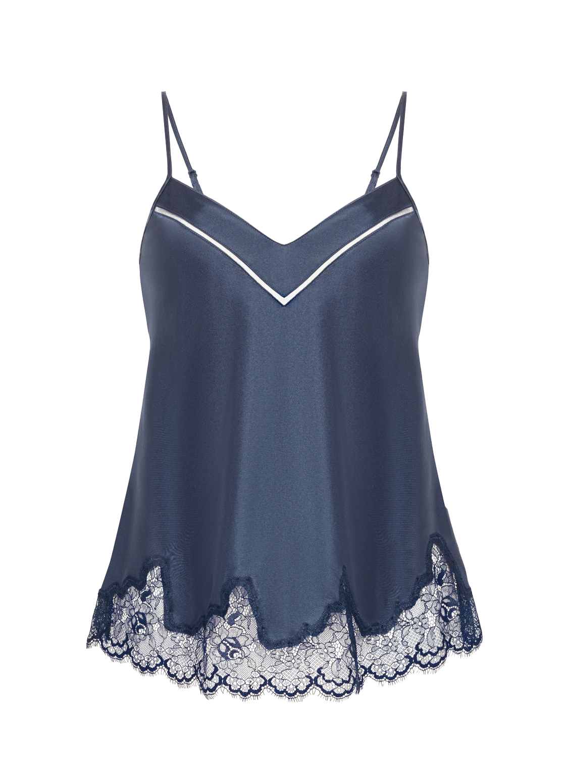 Nocturne Silk Camisole - Cinder Blue – Simone Perele